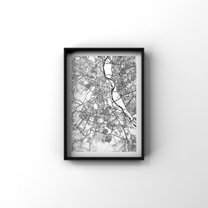 New Delhi City Map India Black and white A3 Paper Print - S. Mandal ...