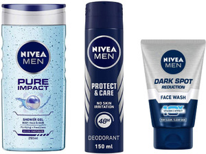 NIVEA Men Pure Impact Shower Gel 250 Ml , Men Protect & care Deodorant ...