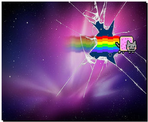 SKY DOT furry nyan cat broken glass Non Slip Base Mousepad - SKY DOT ...