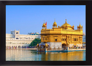 Engineered Wood Golden Temple Photo Frame 35x50 Cm Paper Print ...