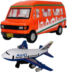 Giftary 2 Mini Size Plastic Made Indian Replica Van Toy + Air Sky Toys ...