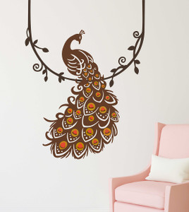 HAPPYSTICKY 100 cm Peacock Removable Sticker Price in India - Buy ...