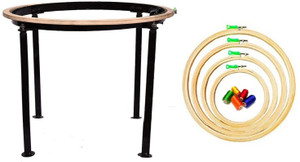 vahvaa Aari work 18" Wooden Frame With Stand And Wooden Embroidery Hoop ...