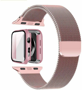 JIGO PLUS Combo Of Stanless Steel Mlanese Strap Rose Gold 44MM + Rose ...