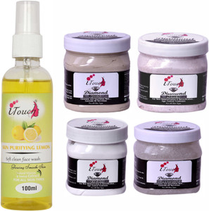 I TOUCH DIAMOND SCRUB,CREAM,PACK,GEL (500 ML X 4 ) AND SKIN PURIFYING ...