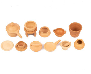 Terracotta Journey Natural Earthen Clay Kitchen Set and Miniature ...