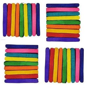 RVN CREATION UNIQUE Wooden Colour Ice Cream Sticks (400 Pieces ...