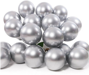Flipkart.com | Onix Solid Metallic Ballons for Decoration (Silver ...