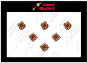 Comet Busters Golden Square Bindi With Silver Stone Border Forehead ...