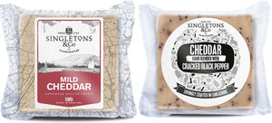Singletons & Co Mild White & Cracked Black Pepper Cheddar Cheese Combo ...