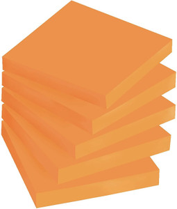 Flipkart.com | officekart NEON ORANGE Colour (Pack of 5, 400 Sticky ...