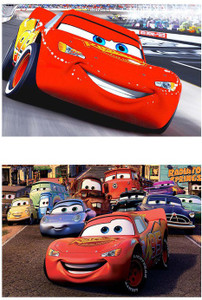 Cars Toons Sticker Poster Combo|Poster for Kids Room/Cupboards/Living ...