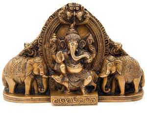 Chhariya Crafts Metal Wall Hanging Ganesh Sitting On Rat Idol with ...