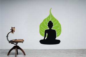 sp decals 75 cm abstract black decals decorative lord buddha with green ...