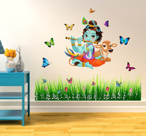 Wallzone 100 cm Krishna Removable Sticker Price in India - Buy Wallzone ...