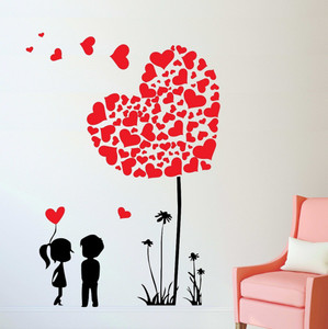 TRIDENT 105 cm Lovly Boy Girl With Heartin Tree Removable Sticker Price ...