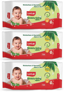 LuvLap Baby Moisturising Extra Thick Wipes with Aloe Vera, 72 Wipes ...