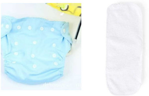 meet novelty reusable, washable baby cloth Blue diaper WITH INSERT. - M ...