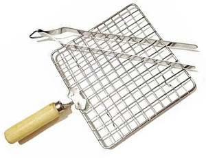 D-players Roasting Net with Steel Tong, Stainless Steel Wire Roaster ...