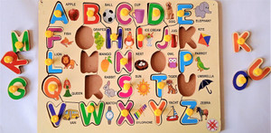 urmi Brain Developer Wooden Alphabet Puzzle Knob Educational Learning ...