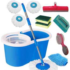 V-MOP Classic Magic Dry Bucket Mop - 360 Degree Self Spin Cleaning Mop ...