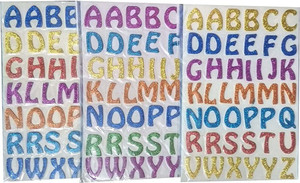 KRASHTIC 3.81 cm Glitter Foam Self Adhesive ABCD Alphabets Stickers for ...