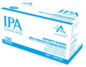 ALLWIPES IPA Multipurpose Cleaning Wipes - 3cm x 6cm x 1wipe x 100 pcs ...
