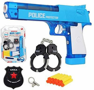 MEOL 2-in-1 Soft Bullet Gun and Water Gun with Handcuff, Police Badge ...