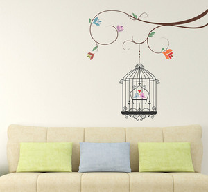 Zampyy 80 cm Birds Cage Self Adhesive Sticker Price in India - Buy ...