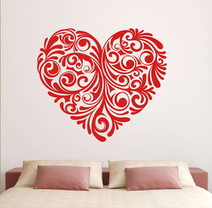 Tuffuk 50 cm Brownee Designed Heart | Wall Stickers | PVC Vinyl | Non ...