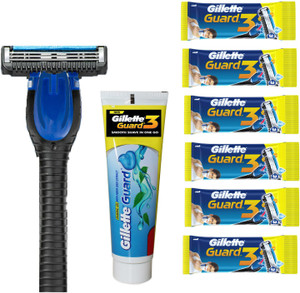 Gillette Guard 3 Blade shaving razor+8 Cartridge+Gel Price in India ...