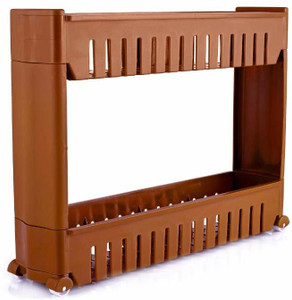 2Mech Utensil Kitchen Rack Plastic 2 Layer Unit Slim Slide-Out Storage ...