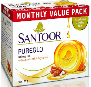 Santoor PureGlo Glycerine soap pack of 3 pc 375 gm - Price in India ...