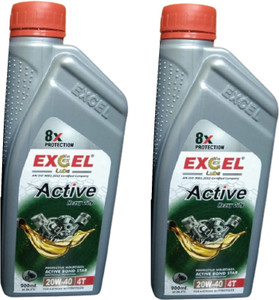 Excel lube Active Heavy Duty 20W-40 4T 900ml (Pack of 2) Full-Synthetic ...