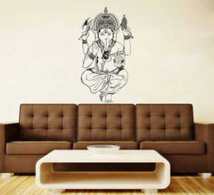 Dumdic 80 cm Ganapathi Black Large Vinyl Wallsticker (80 cm x 46 cm ...