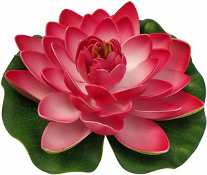 Kanha Artificial light red Floating Lotus Flowers with Rubber Leaf for ...