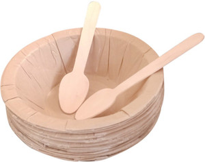 kanta Disposable Paper Dona, 6-Inch With Spoon Bowl, Spoon Serving Set ...