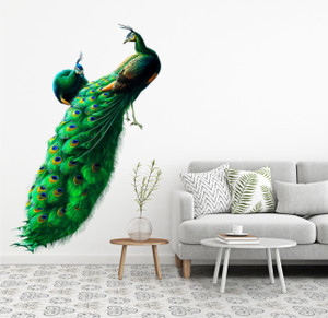 WALL GURU 60 cm Beautifull Peacock Wall Sticker(Multicolor PVC Vinyl ...
