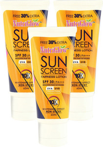 NutriGlow Sunscreen - SPF 30 PA+++ Sun Screen Lotion 65ml (Pack Of 3 ...