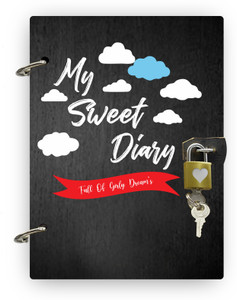 DI-KRAFT Refillable My sweet secret diary Wooden cover Secret Diary ...