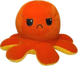 AV Toys Reversible Octopus Mini Plush toy - 15 cm (ORANG & YELLOW) - 15 ...