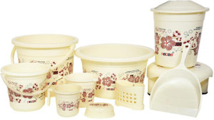 Ziasi Classic Bath Set 18L Tub, 16L/5L Bucket, 11L Dustbin and pan ...