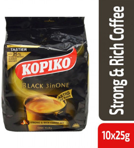 KOPIKO Black 3 in 1 Strong & Rich Coffee Mix (10*25g) 250g Instant ...