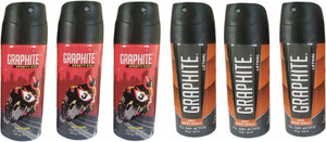 GRAPHITE INTENSE 3 AND LETHALE 3 PACK OF 6 Body Spray - For Men - Price ...