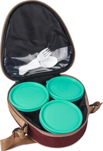 Flipkart.com | Joyat Triangular Lunch Box with 3 Container Set | 1 Fork ...