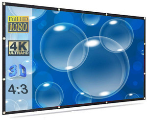 Savsol 75 inch Projector Screen,4K HD 16:9 Portable Video Projector ...