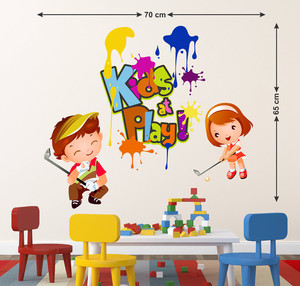 Tuffuk 65 cm Kids At Plays | Wall Stickers | PVC Vinyl | Non-Reusable ...