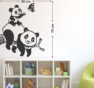 Zampyy 60 cm Double Panda| Wall Stickers |PVC Vinyl| Non-Reusable ...
