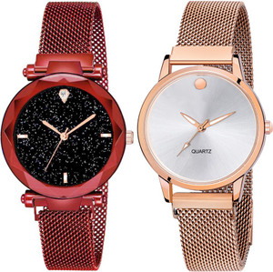 ROZHOK LATEST DESIGNED WATCH FOR GIRLS WATCH WITH MAGNETIC STRAP COMBO ...
