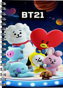 MG Brand BTS BT21 BANGTAN BOYS Kpop Spiral Bounded Rulled Notebook ...